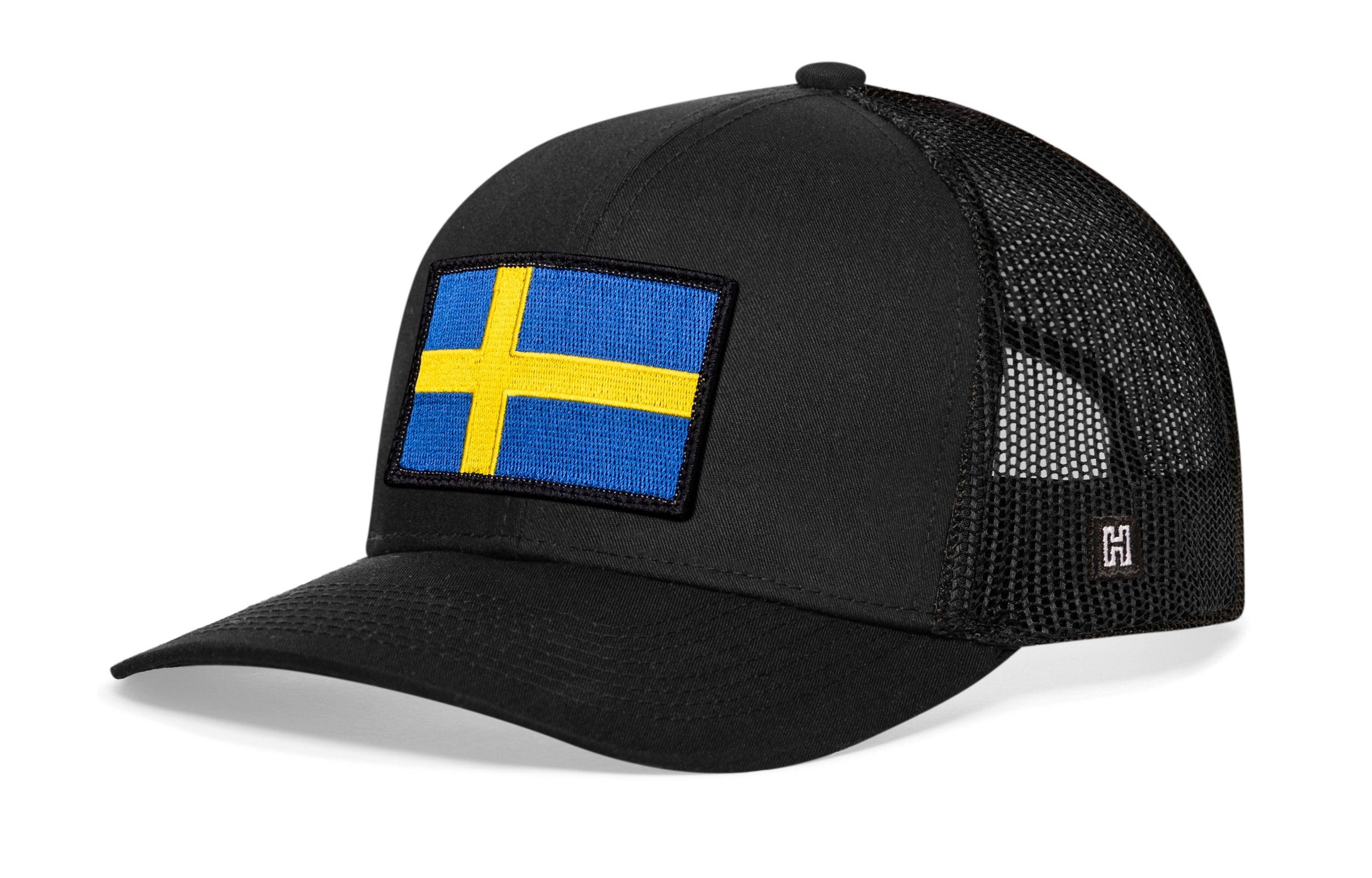Swedish Flag Trucker Hat | Black Sweden Snapback – Man Cave And Apparel