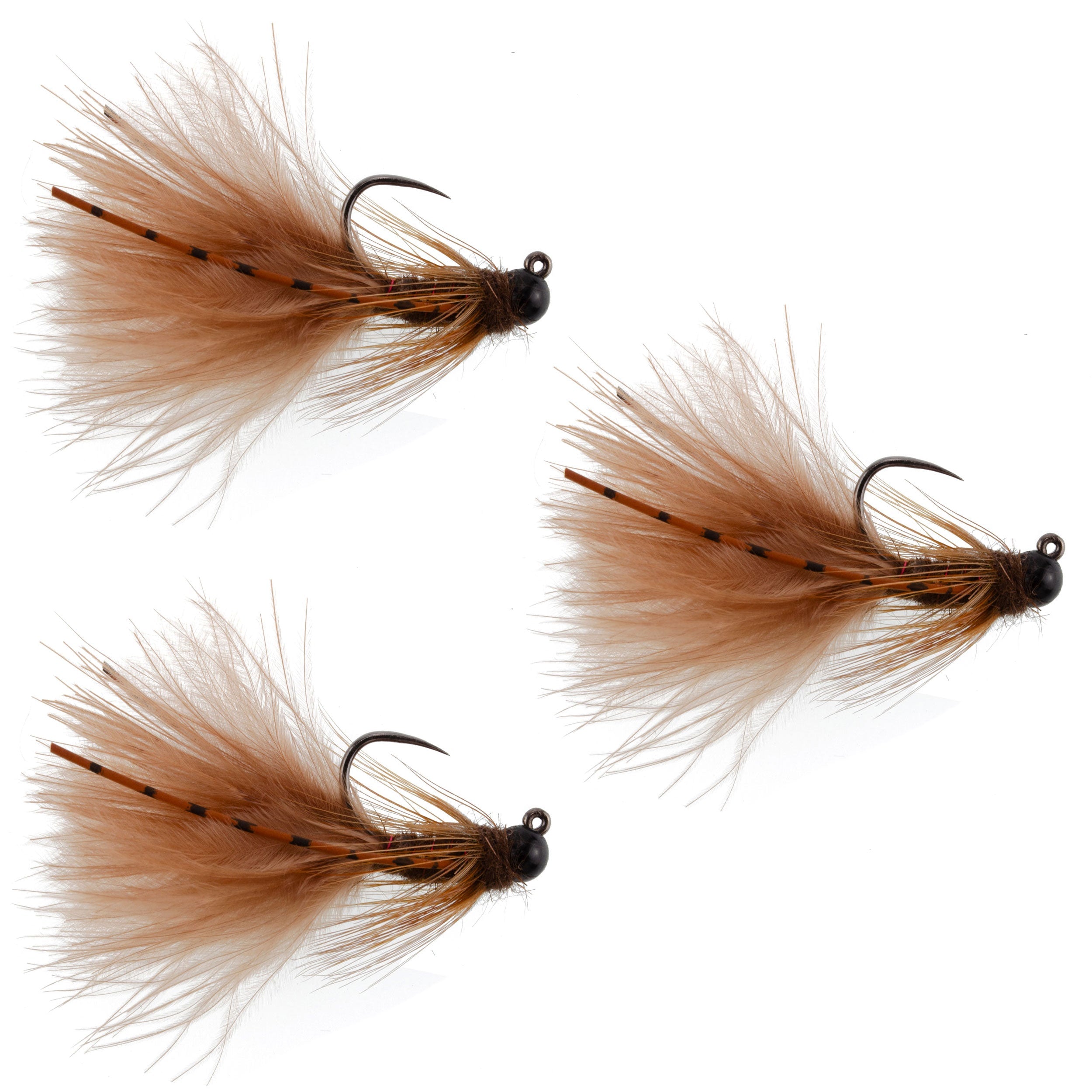3 Pack Tungsten Bead Tactical Brown Mini Bugger Czech Nymph Euro Nymph ...