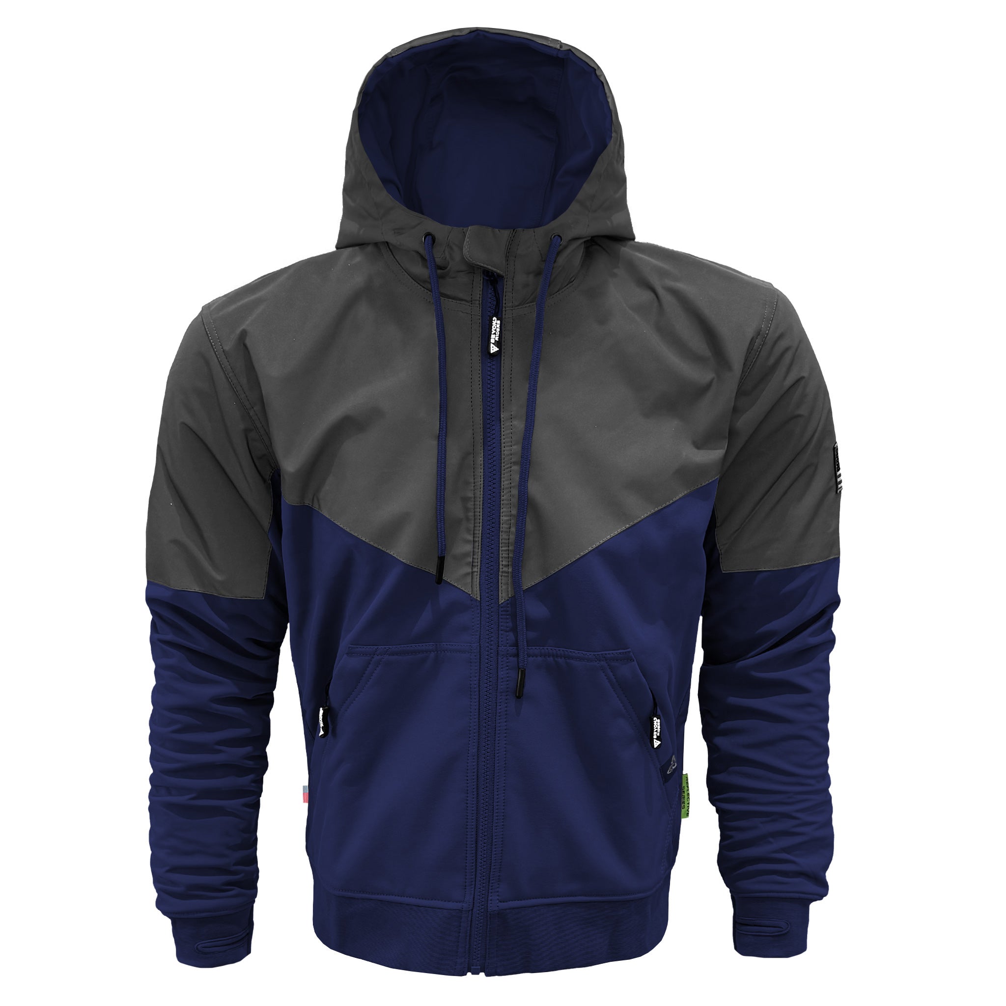 SoftShell Reflective Navy Blue Nebula Hoodie - with Pads – Man Cave And ...