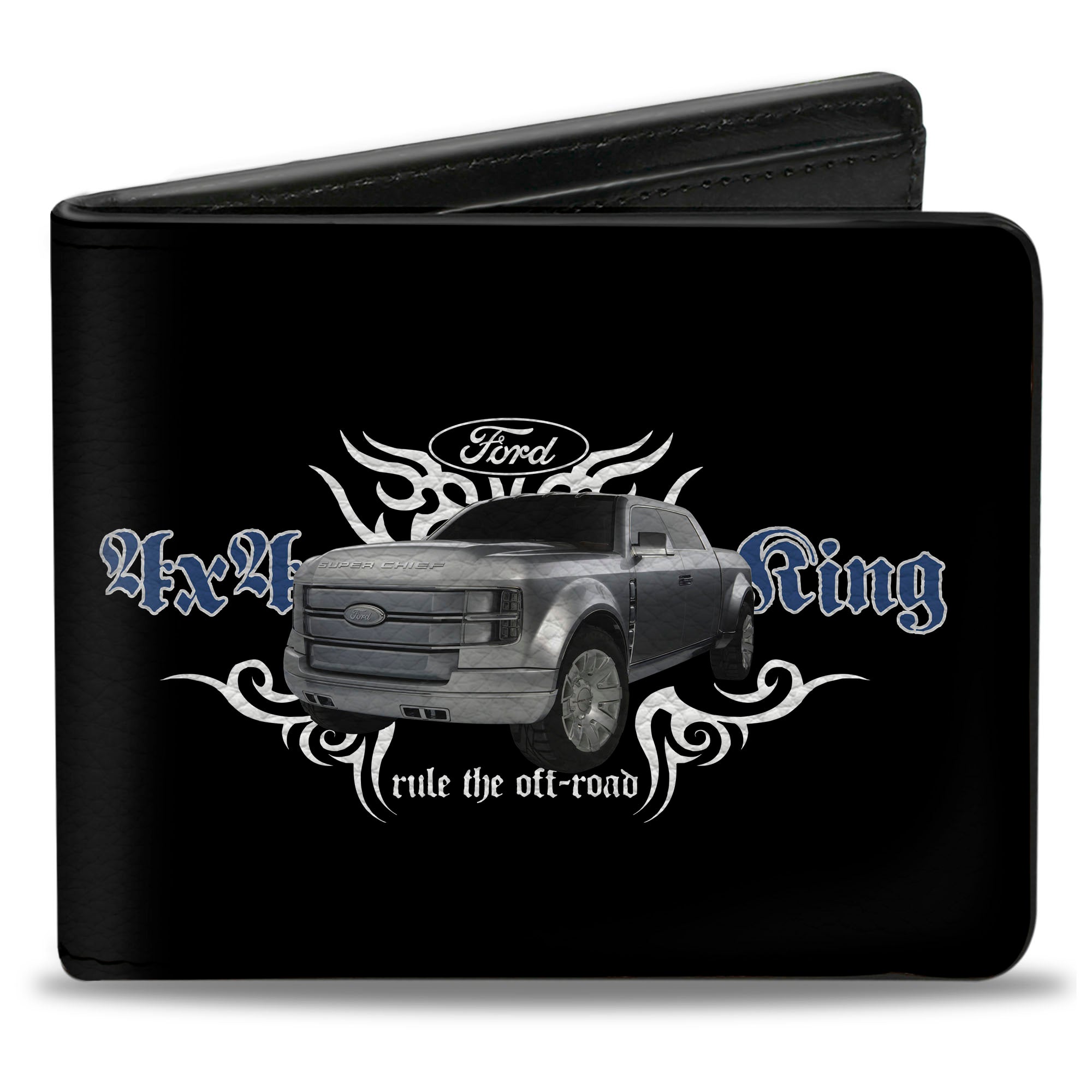 Bi-Fold Wallet - FORD 4x4 TRUCKING-RULE THE OFF-ROAD Black White Blue ...