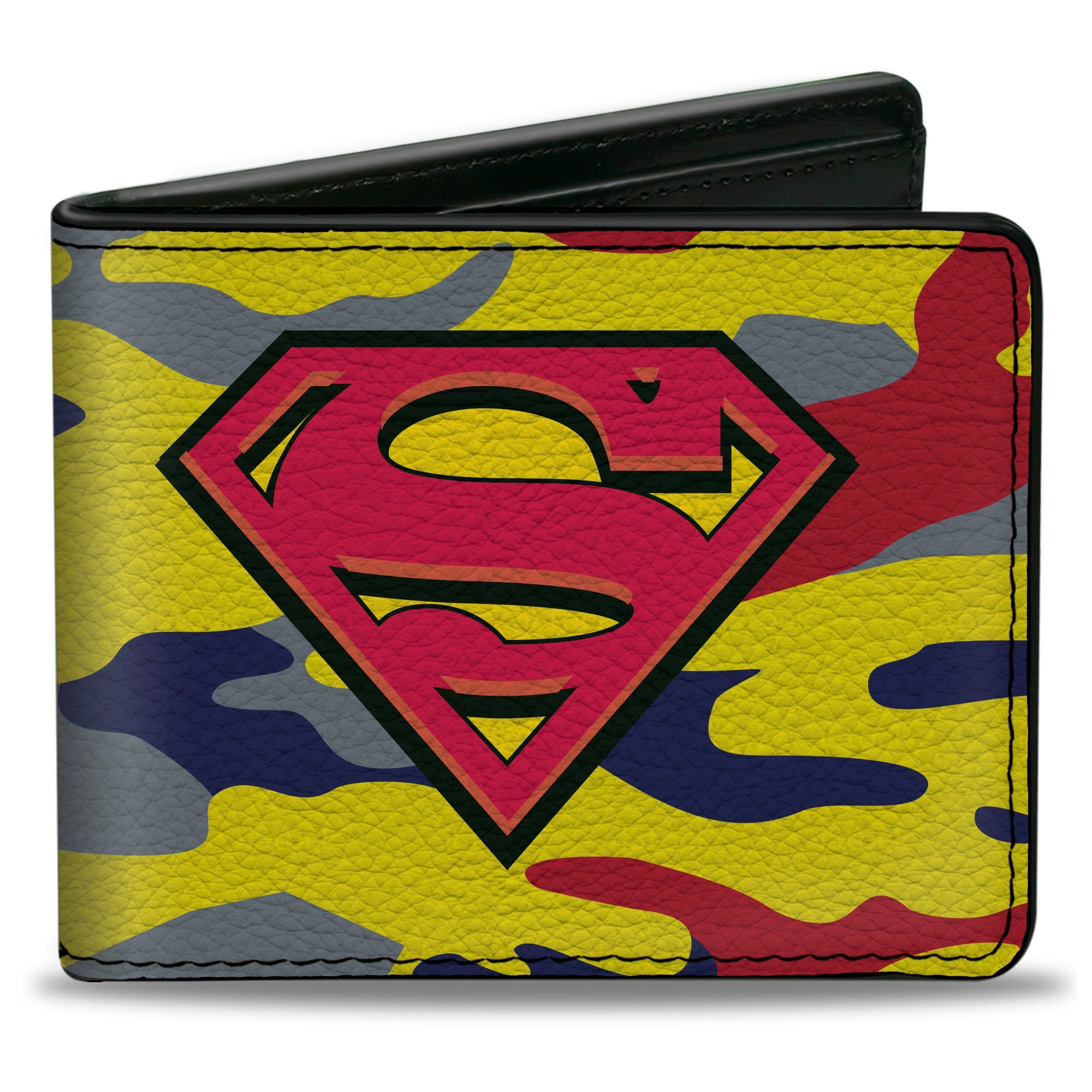 Bi-Fold Wallet - Superman Shield Camo Yellow Gray Blue Red – Man Cave ...