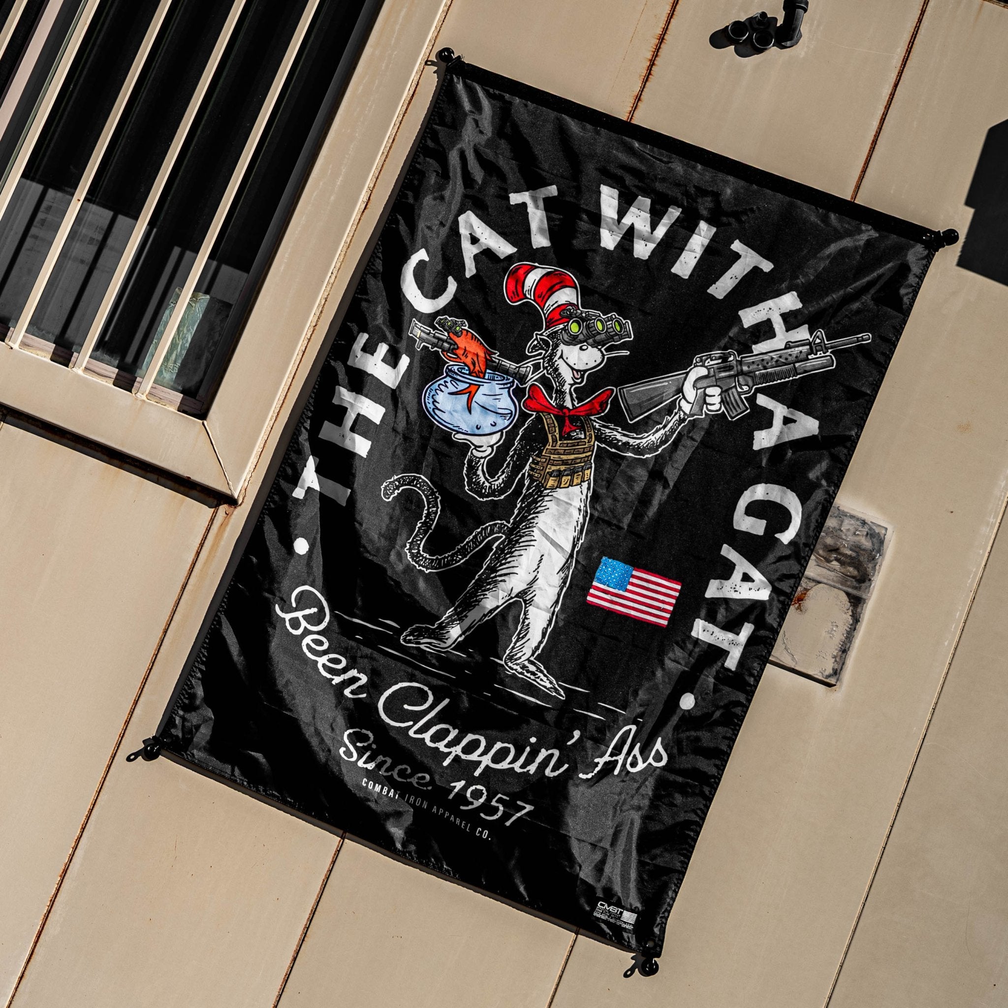 Cat With A Gat 3'x5' Flag – Man Cave And Apparel