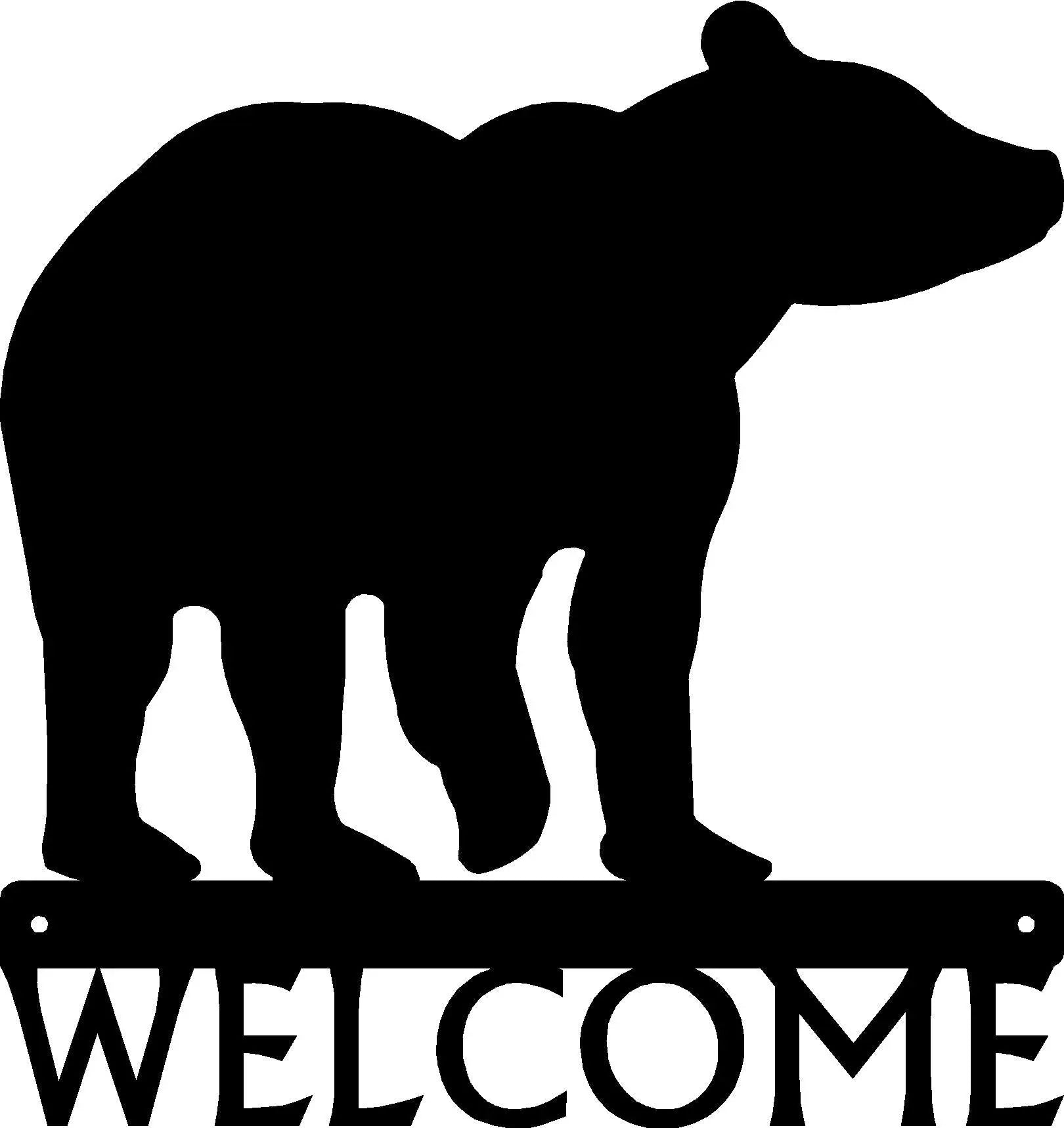 Bear #01 Wildlife Welcome Sign or Personalized Name Sign – Man Cave And ...