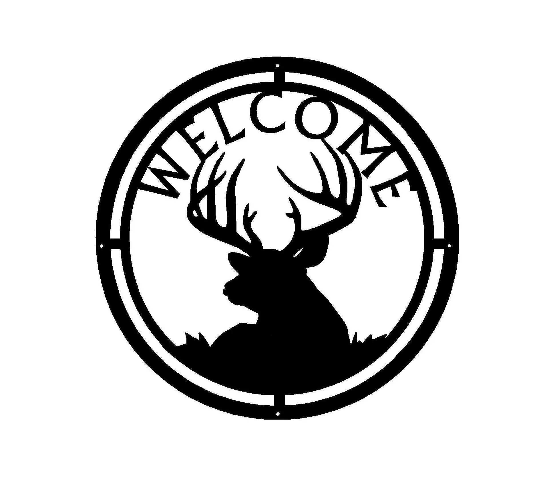 Deer Buck Head Round Welcome Sign – Man Cave And Apparel