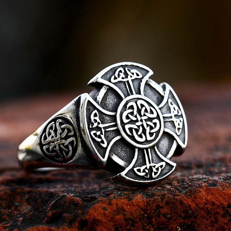 Celtic Knot Knights Templar Stainless Steel Viking Ring – Man Cave And ...