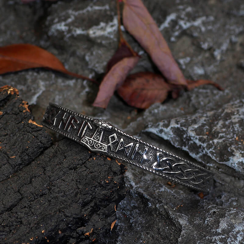 Celtic Knot Mjolnir Runes Stainless Steel Viking Bracelet – Man Cave ...