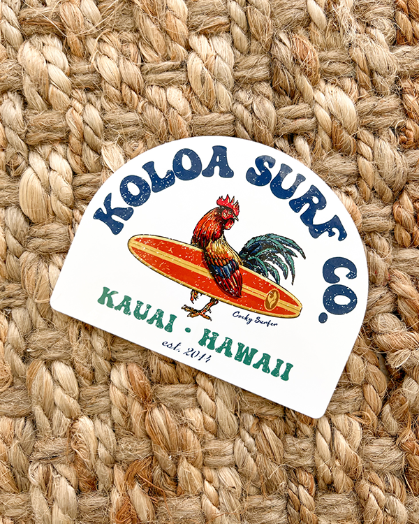 Koloa Cocky Surfer Sticker – Man Cave And Apparel