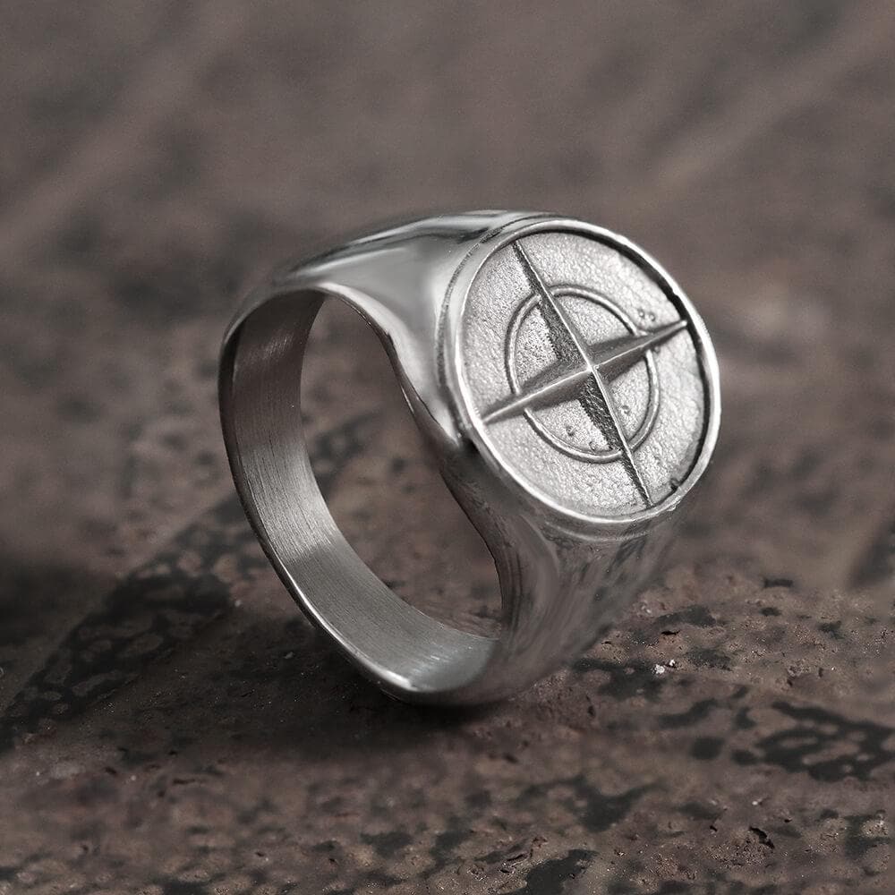 Cross Star Pattern Stainless Steel Ring – Man Cave And Apparel