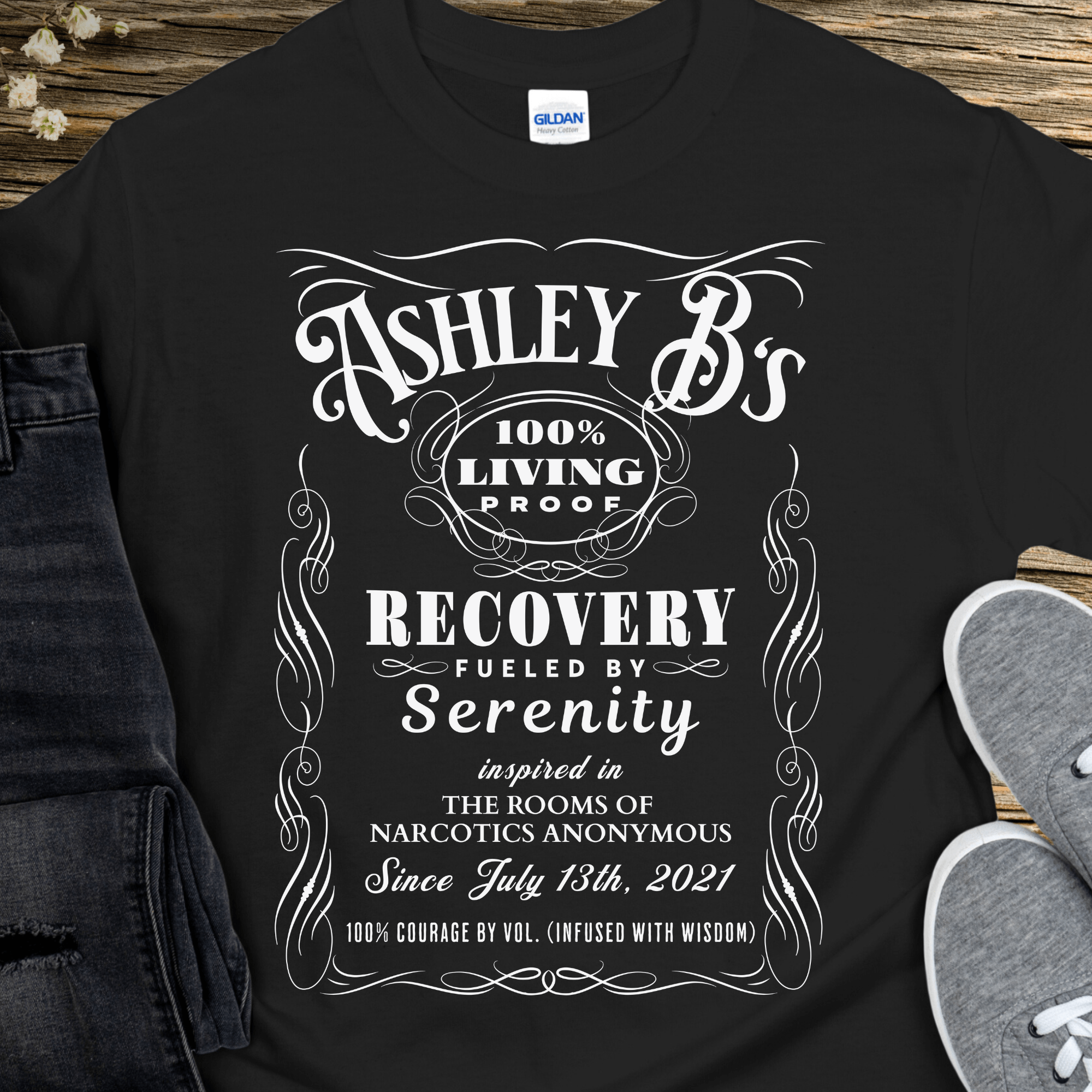 Custom Recovery T-Shirt | Inspiring Sobriety | (Custom) 100% Living Pr ...