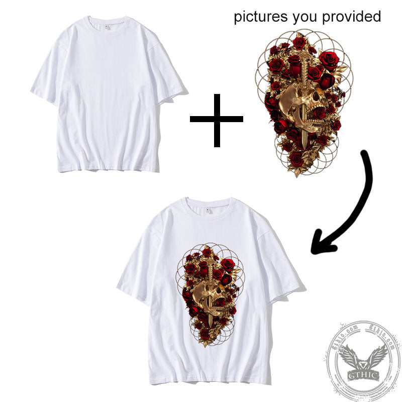 Custom Print Cotton Drop Shoulder T-shirt – Man Cave And Apparel