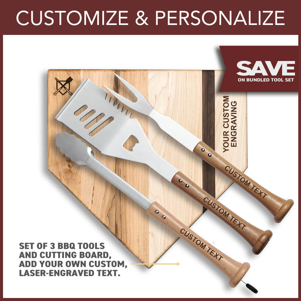 "Silver Slugger" Grill Set with Customized Handles – Man Cave And Apparel