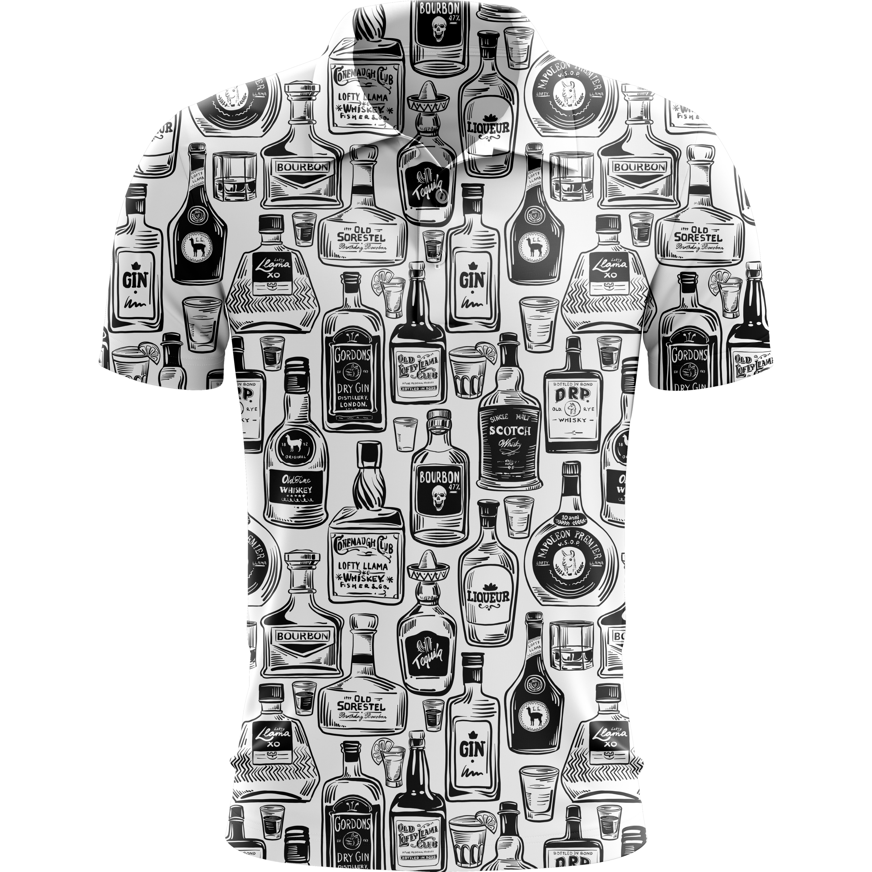 In the Drink | Alcohol Black/White Golf Polo for Men – Man Cave And Apparel