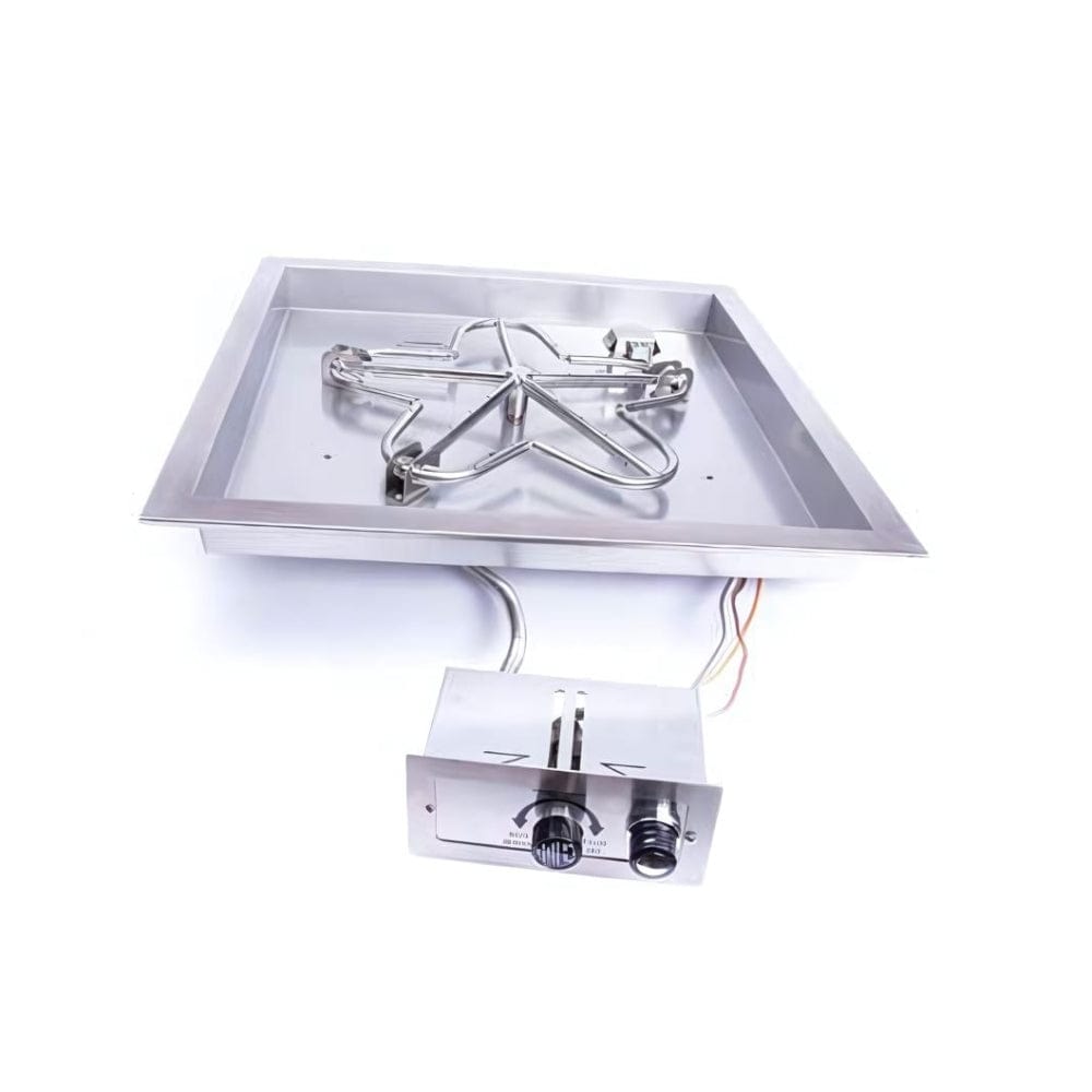 HPC Square Flat Gas Fire Pit Insert with Push Button Ignition – Man ...