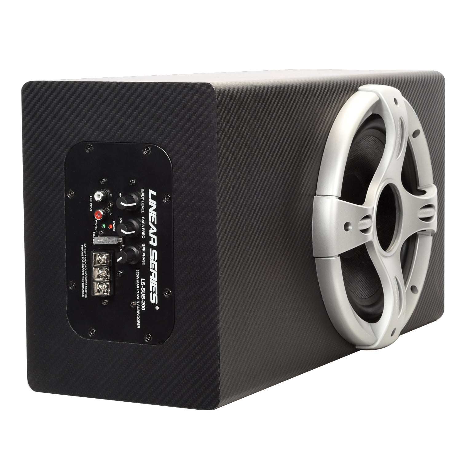 Linear Series LS-SUB-200 | 320-Watt Amplifier Powered 8" Ported Subwoo ...