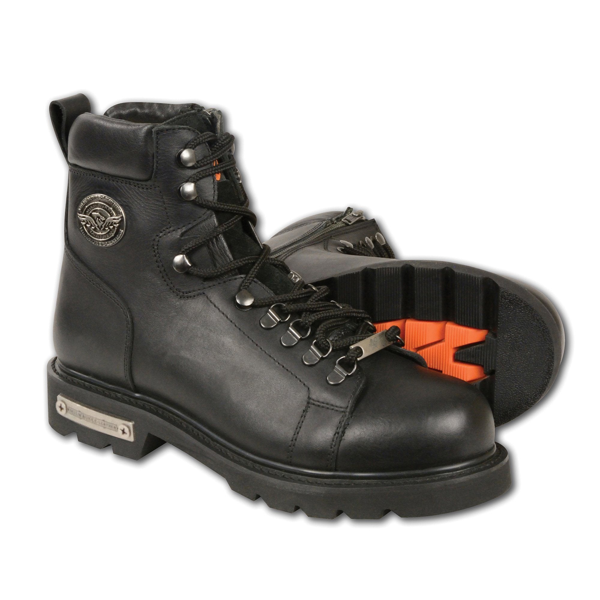 Milwaukee Leather Men's Black Leather Lace-Up Motorcycle Rider Boots w ...
