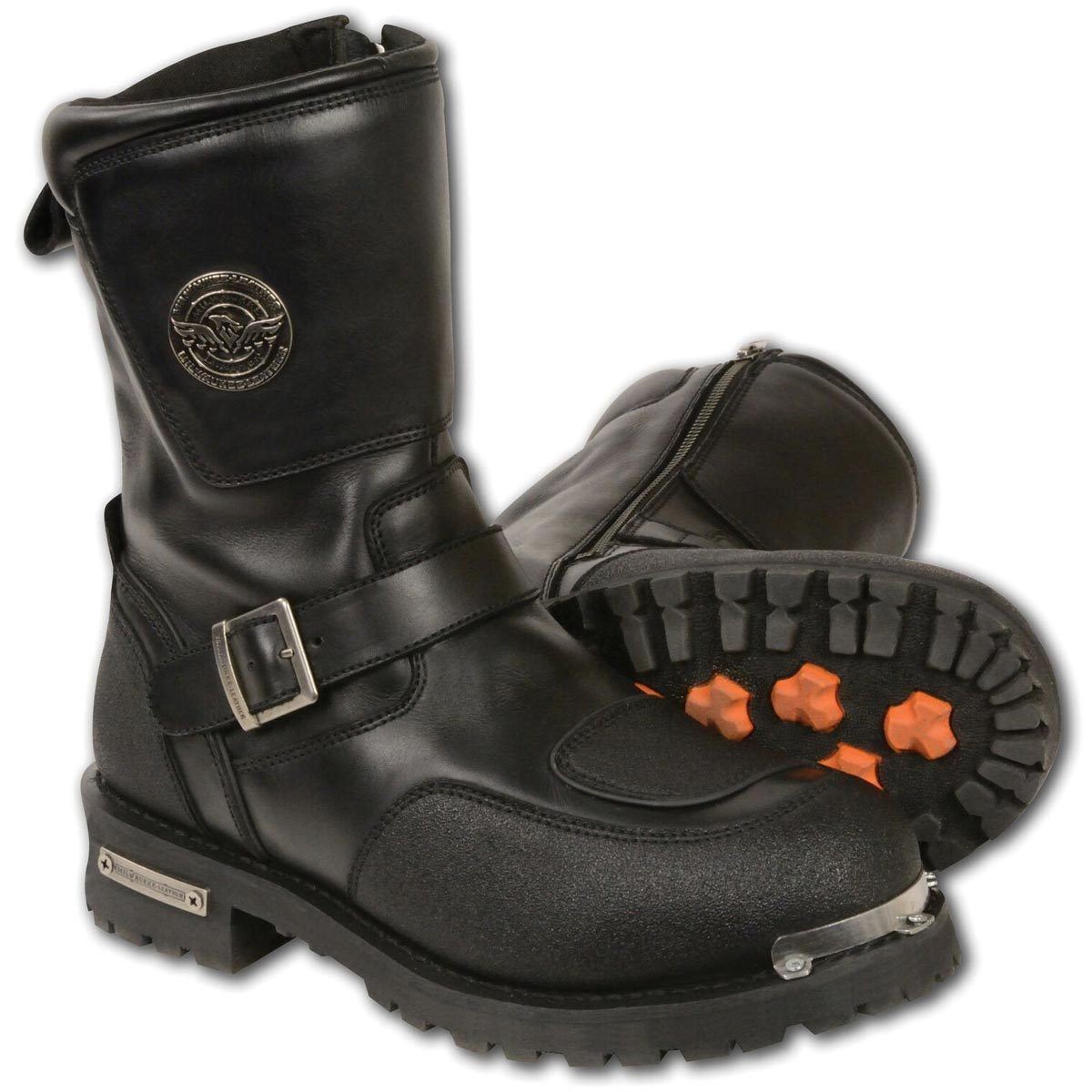 Milwaukee Leather Men's Black Leather Classic Engineer Motorcycle Boot ...