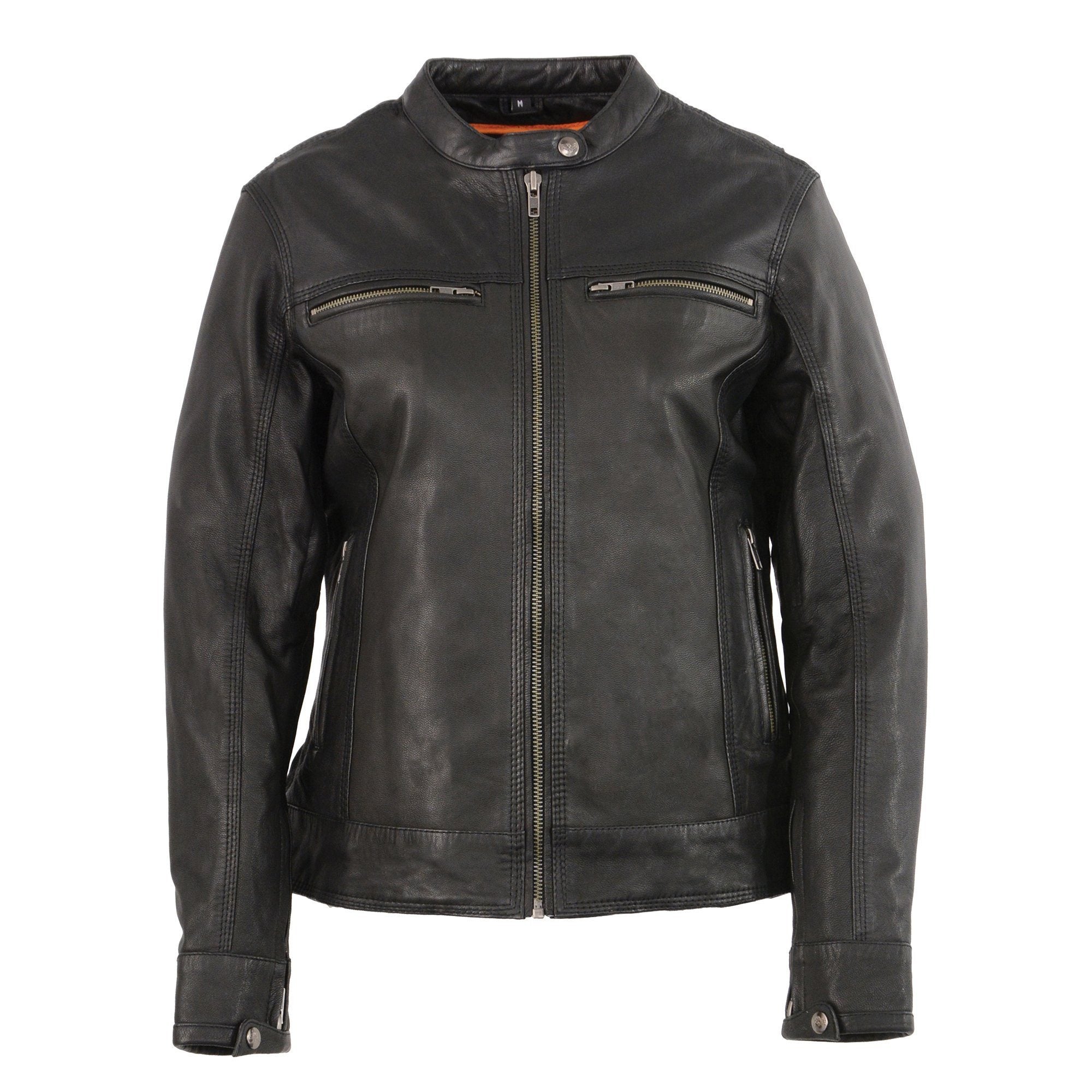 Milwaukee Leather MLL2551 Women's Scooter Black Leather Vented Lightwe ...
