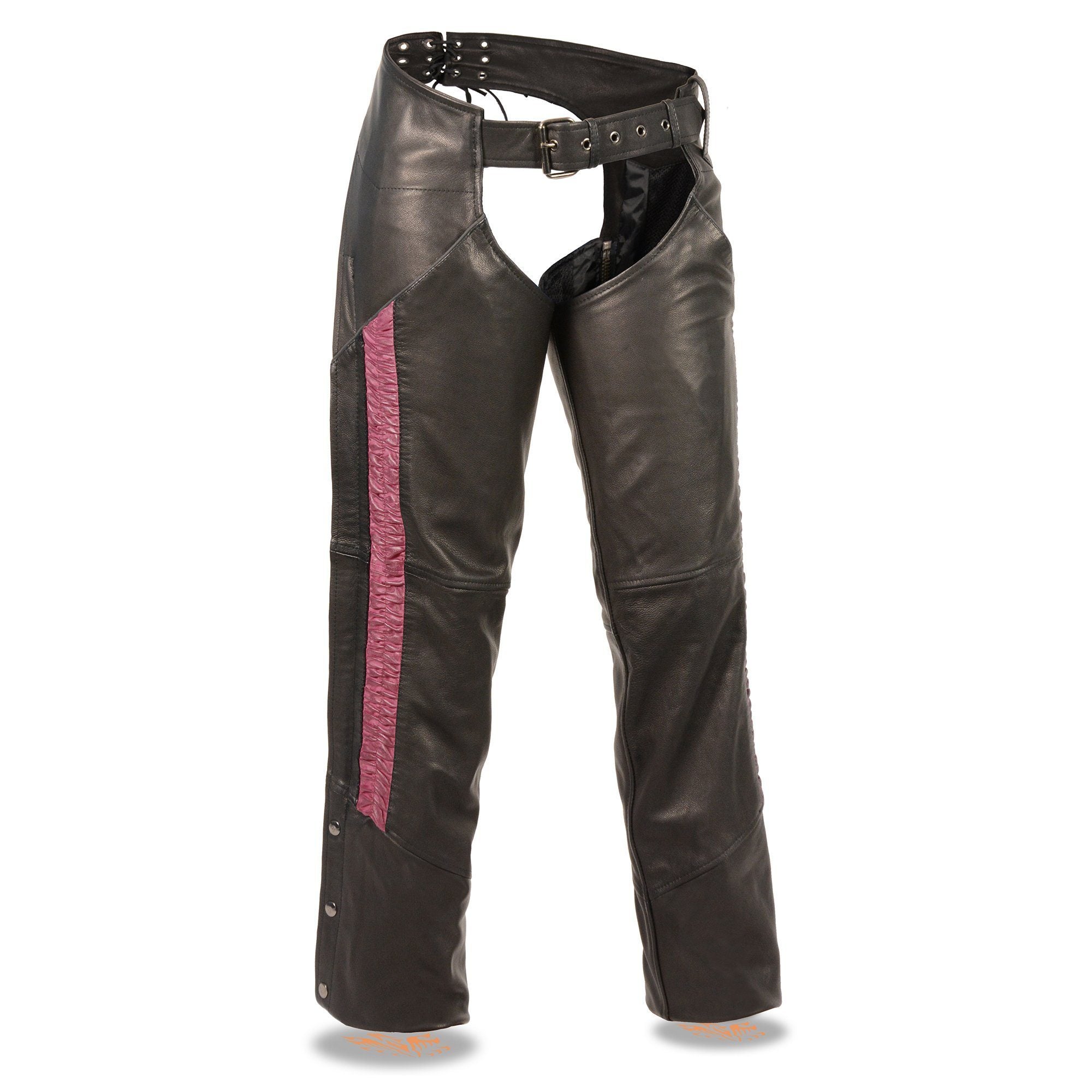 Milwaukee Leather Chaps for Women Black Lightweight Goat Skin- Crinkle ...