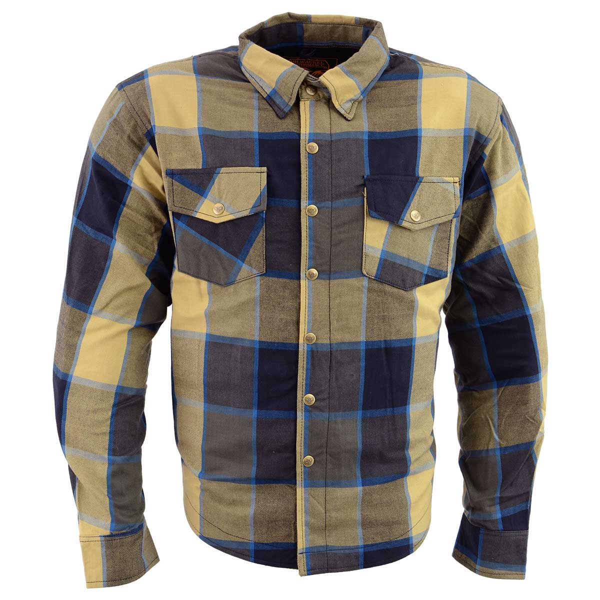 Milwaukee Leather MPM1639 Men's Plaid Flannel Biker Shirt with CE Appr ...
