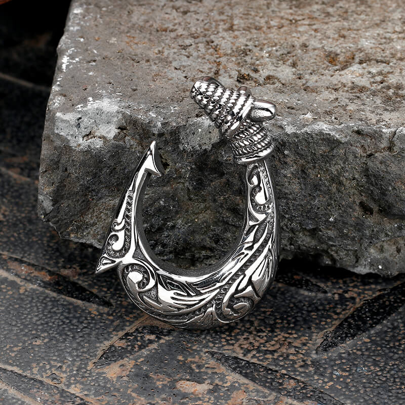 Nordic Viking Fish Hook Stainless Steel Pendant – Man Cave And Apparel