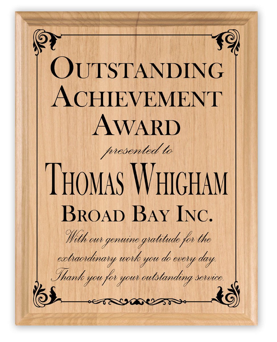Outstanding Achievement Award Plaque – Personalized Recognition Gift w ...