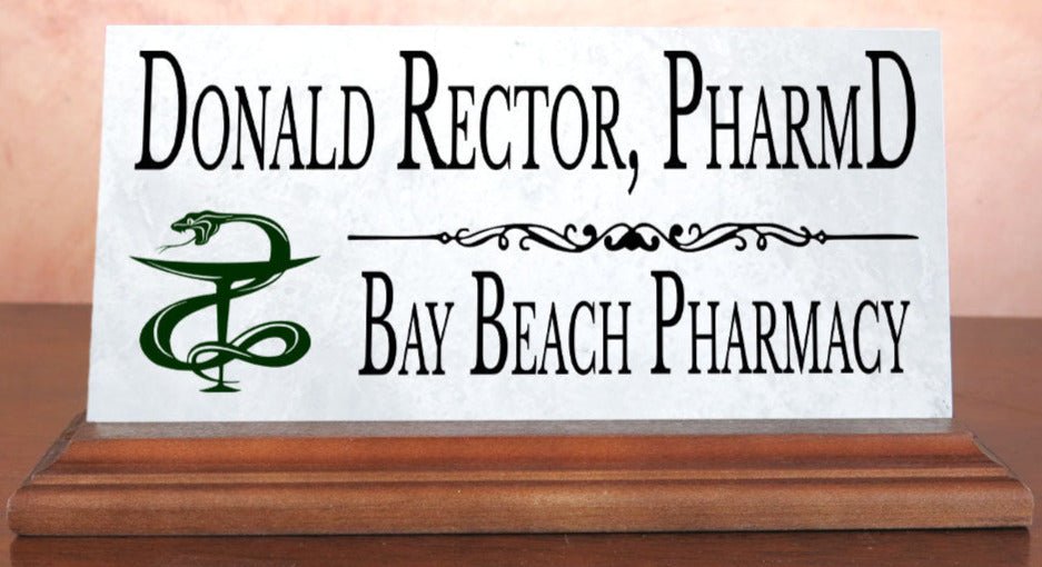 Pharmacist Desk Nameplate – Personalized Marble Name Sign with Pharmac ...