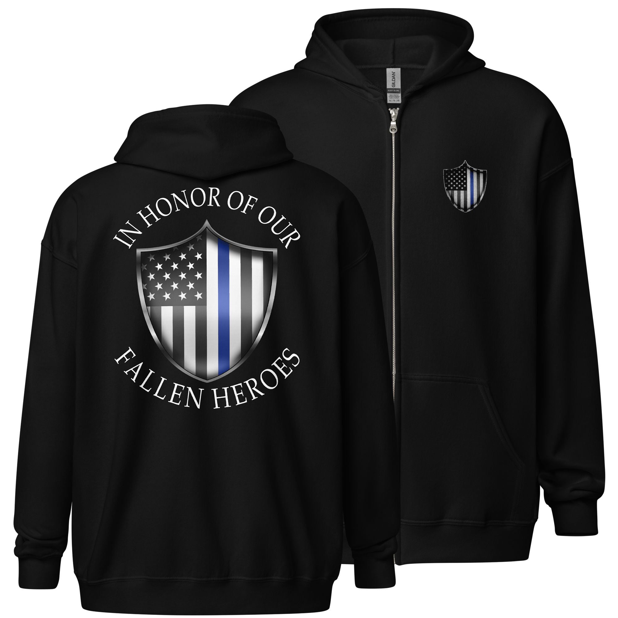 Thin Blue Line Police ZIP-UP Hoodie Sweatshirt – Man Cave And Apparel