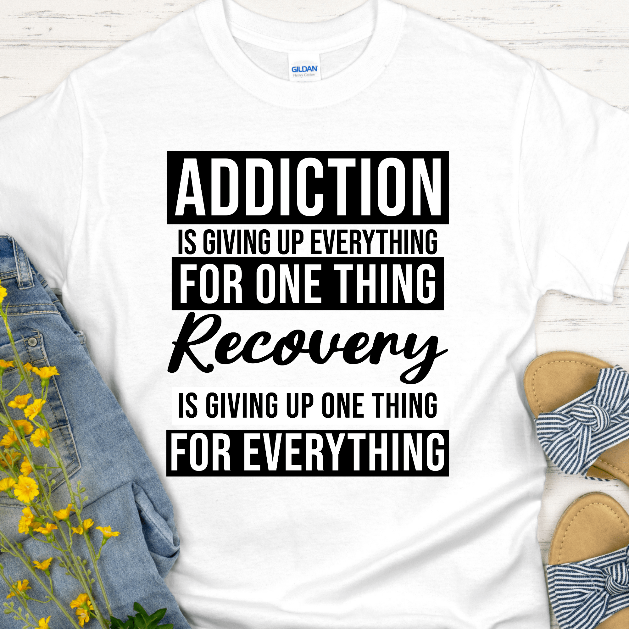 Recovery T-Shirt | Inspiring Sobriety | Addiction VS Recovery – Man ...