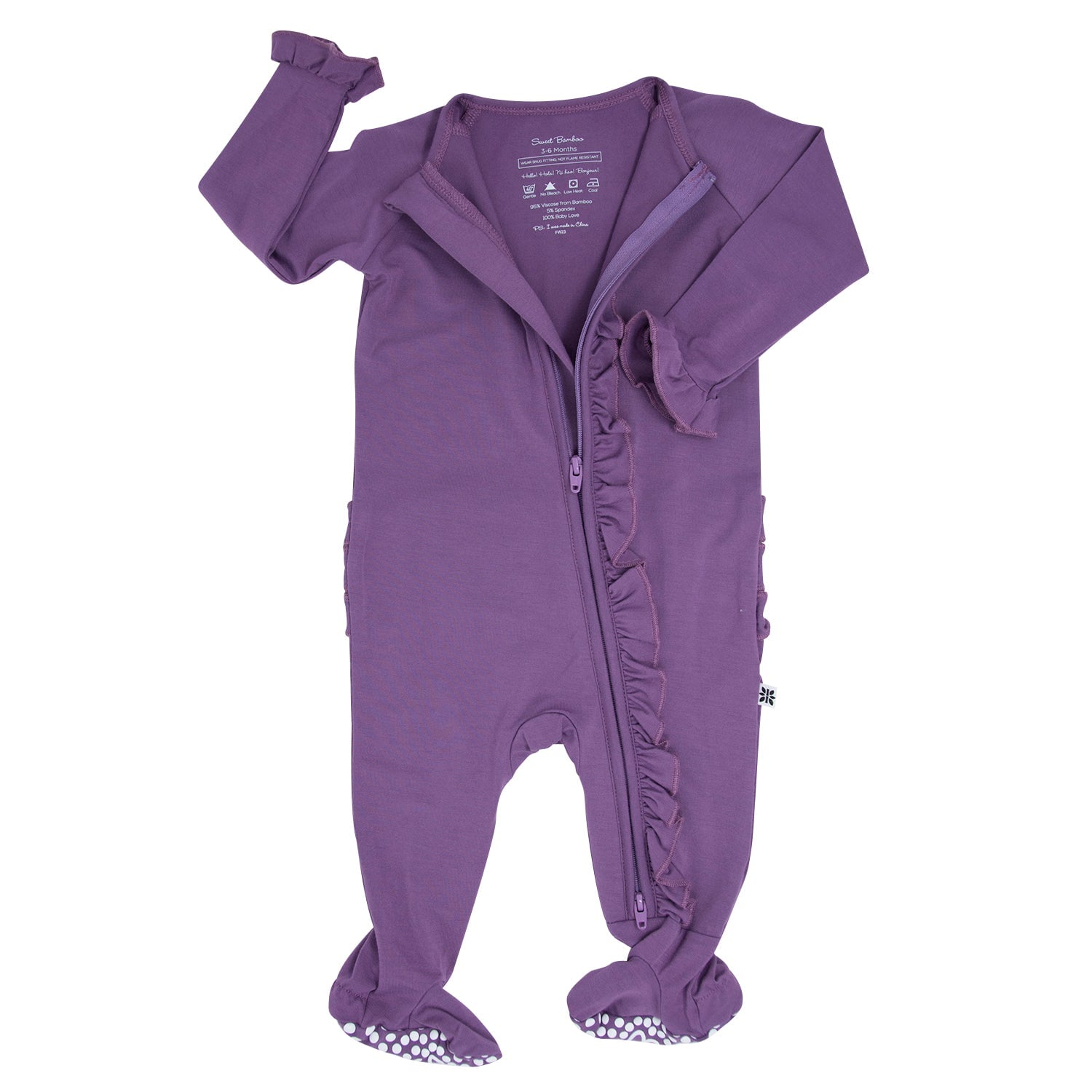 Deep Purple Ruffle Footie – Man Cave And Apparel