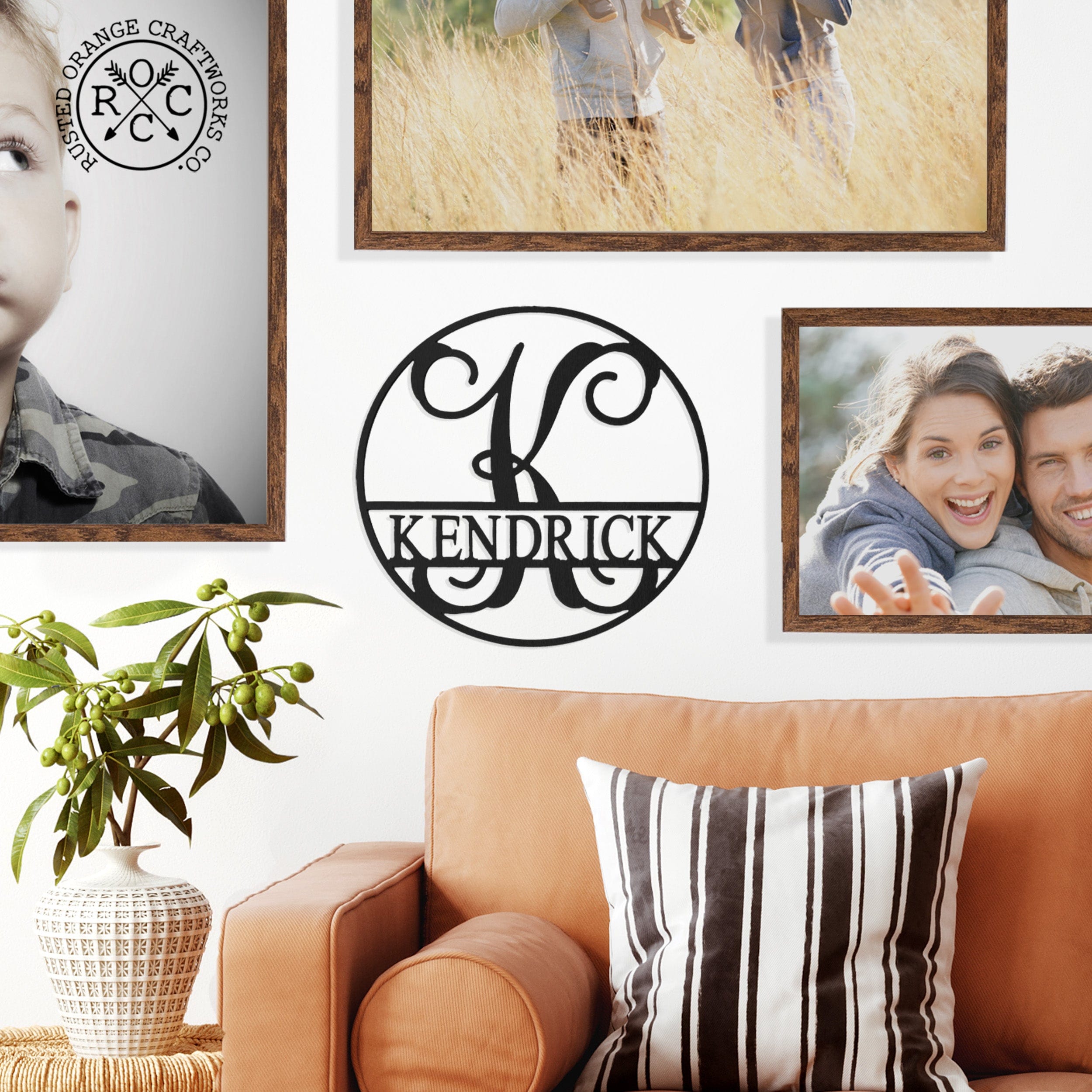 Circle Monogram With Name - Monogram Last Name Signs for Home – Man ...