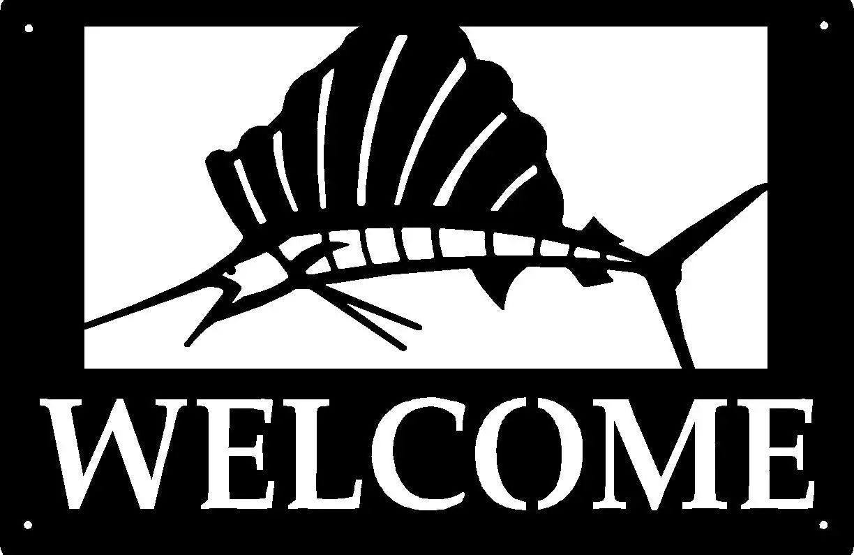 Sailfish Welcome Sign with Name Options – Man Cave And Apparel