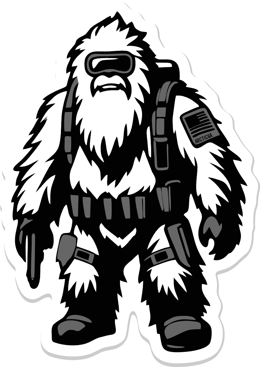 STICKER Summit Sentry: Tactical Yeti – Conquer the Peaks with Mountain ...