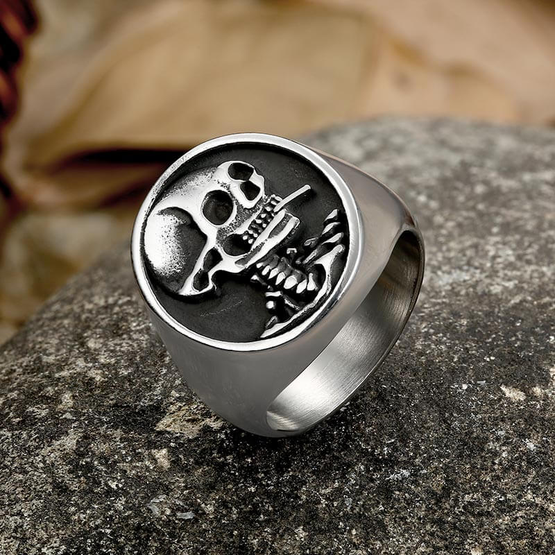Vintage Hobo Skeleton Stainless Steel Ring – Man Cave And Apparel