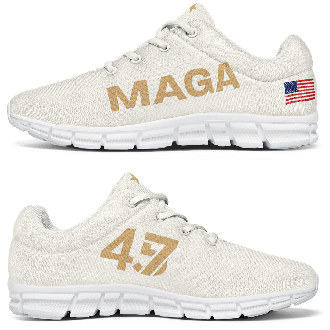 White & Gold MAGA Sneaker – Man Cave And Apparel