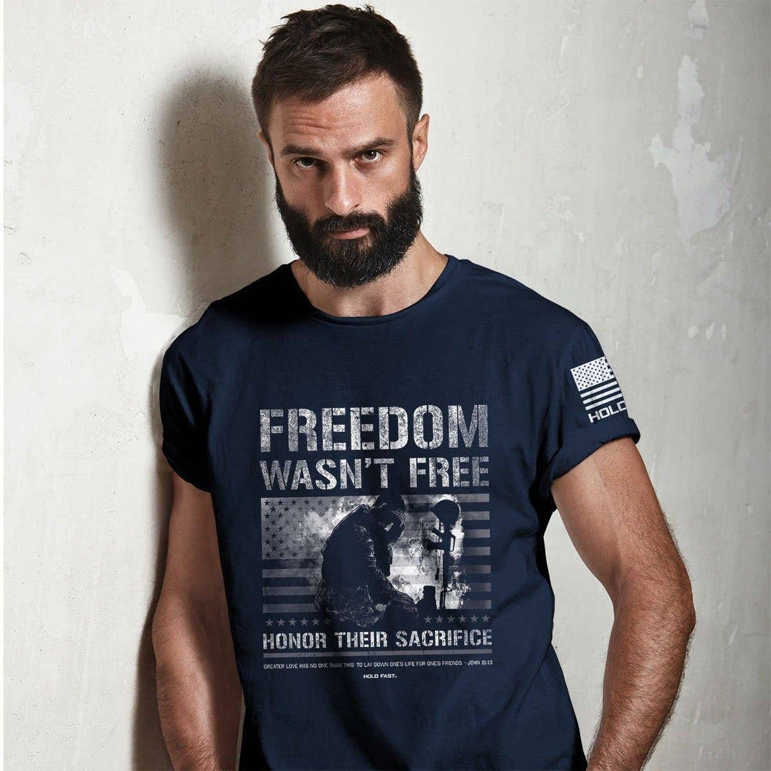 Freedom Wasn't Free Men's T-Shirt - Hold Fast Navy Patriotic Tee – Man ...